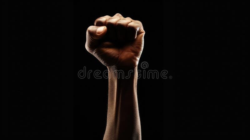 Raised Fist in a Show of Solidarity, Strength, and Unity AIG535 Stock ...