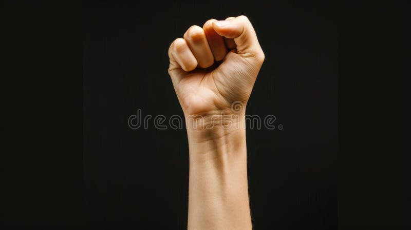 Raised Fist Shows the Power of Unity and Determination AIG535 Stock ...