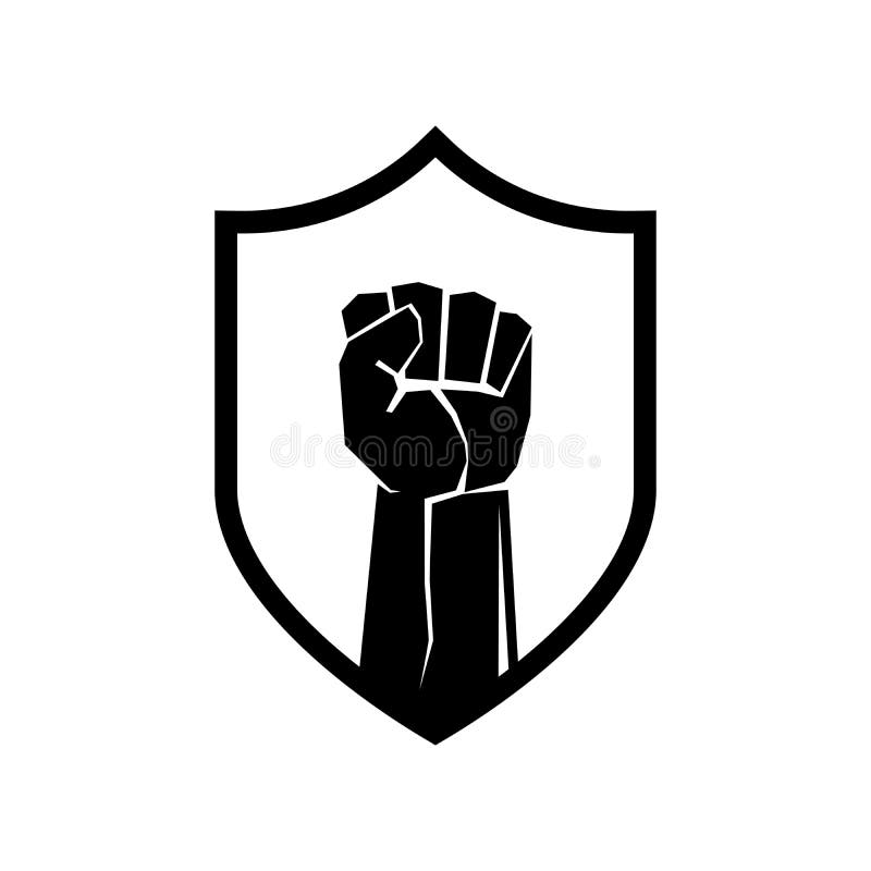 Raised Fist Symbol Clenched Fist Symbol On A Shield Stock Illustration Illustration Of