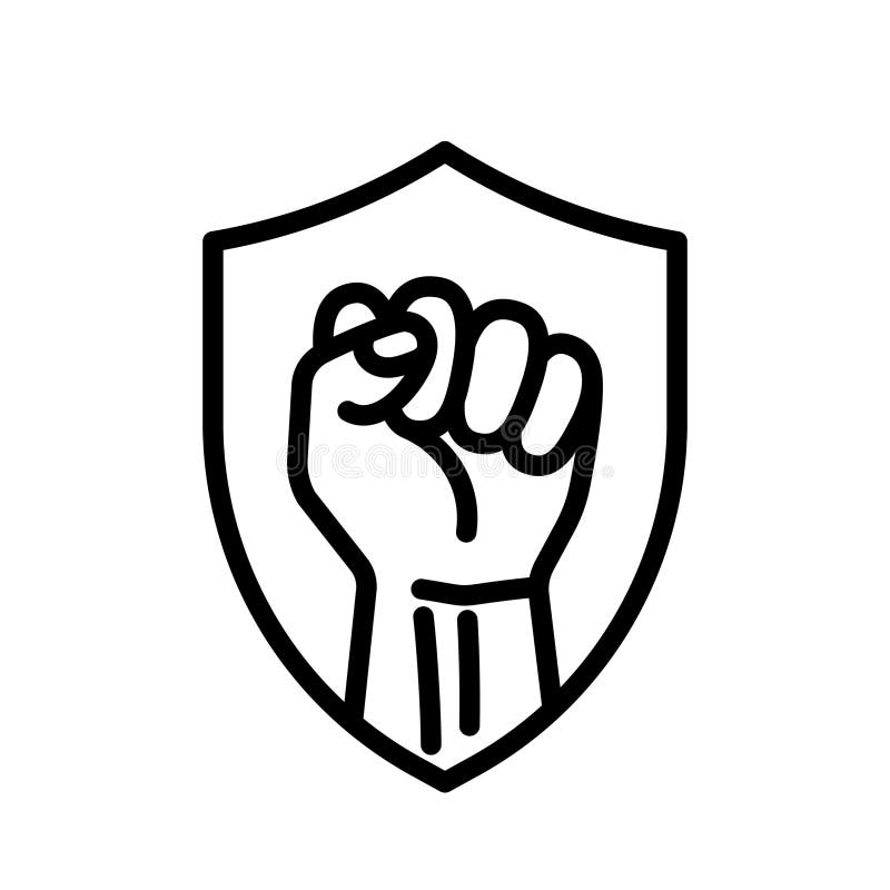 Raised Fist Symbol. Clenched Fist Symbol on a Shield Stock Vector ...