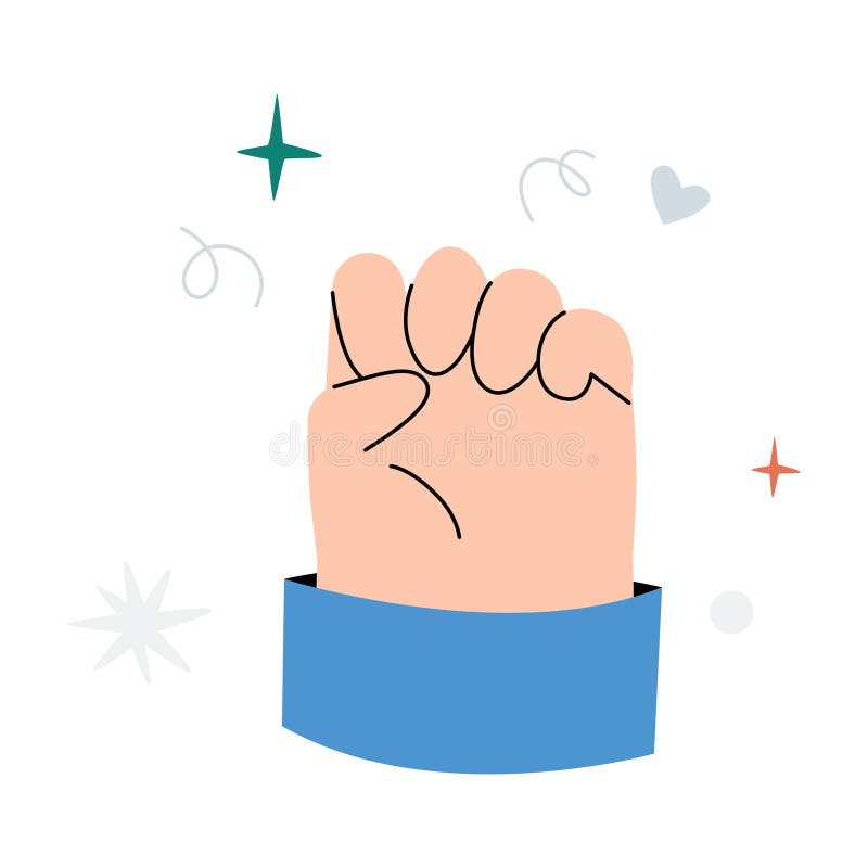 Raised Fist Symbolizing Strength, Unity, and Motivation in Flat Vector ...