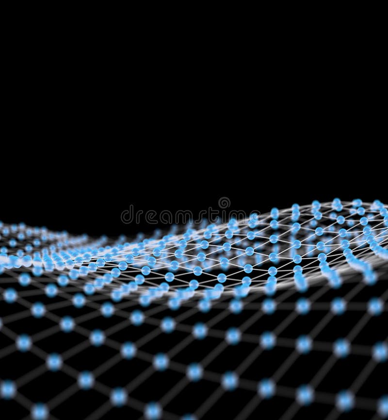 A Raised Grid of Glowing Dots Representing Internet Connections, Cloud ...