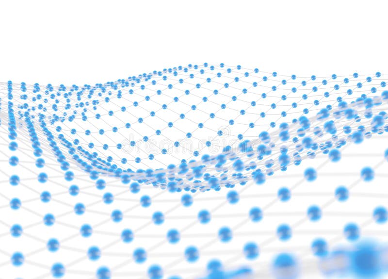 A Raised Grid of Glowing Dots Representing Internet Connections, Cloud ...