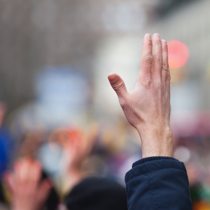 Raised hand stock photo. Image of hand, people, assemblage - 24077598