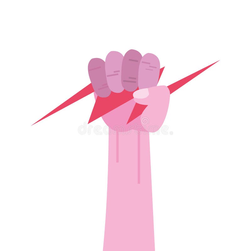 Raised hand girl power stock vector. Illustration of sign - 141245748
