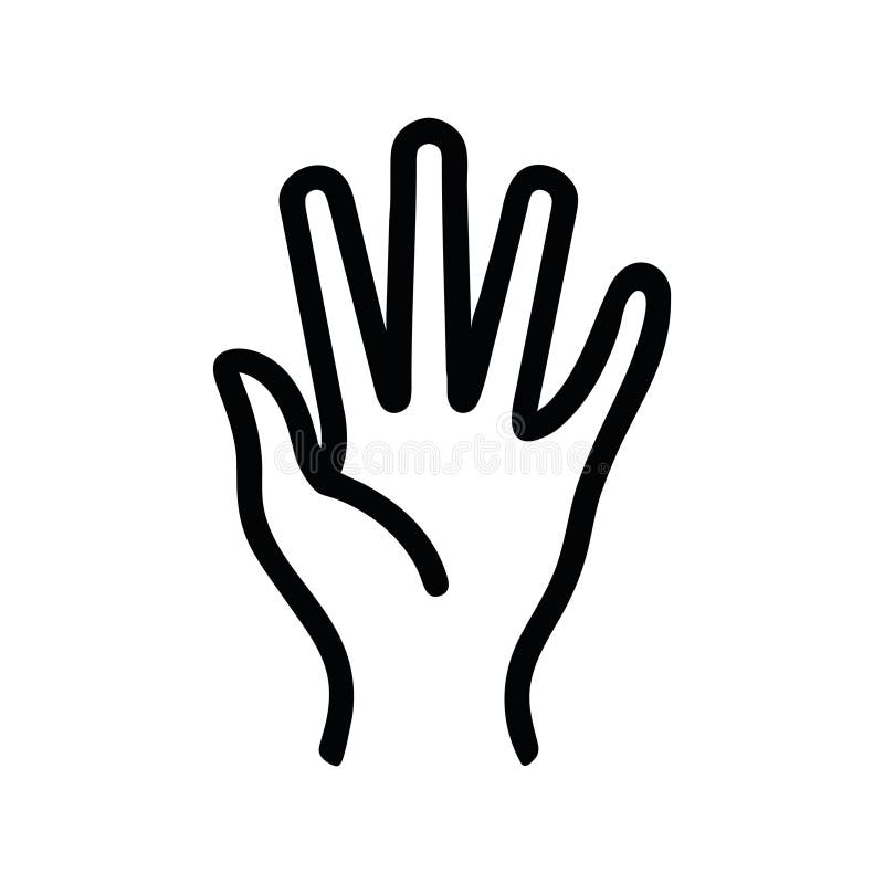 Raised hand icon stock vector. Illustration of palm - 295537101