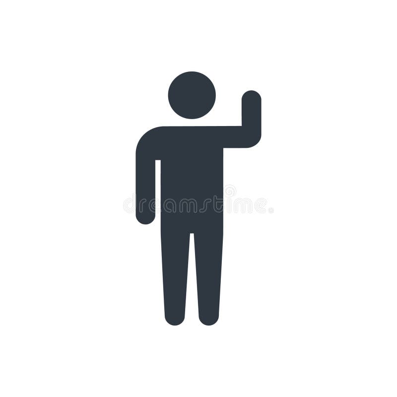 Raised Hand Icon stock vector. Illustration of sign - 349840105