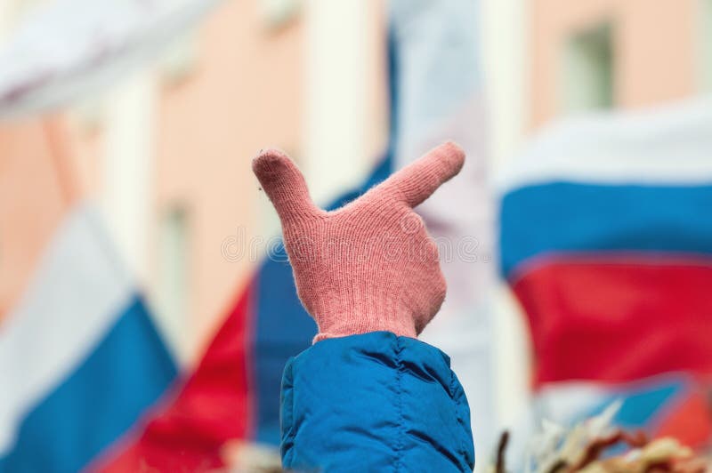 Raised Hand on a Protest in Russia Stock Photo - Image of riot, white ...