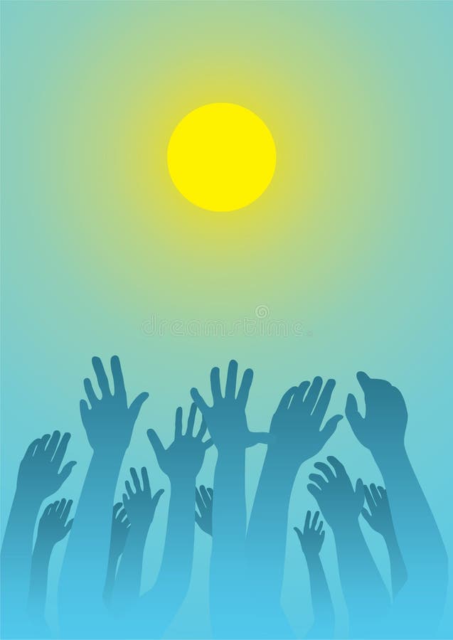 Raised hands stock vector. Illustration of people, backdrop - 19483724