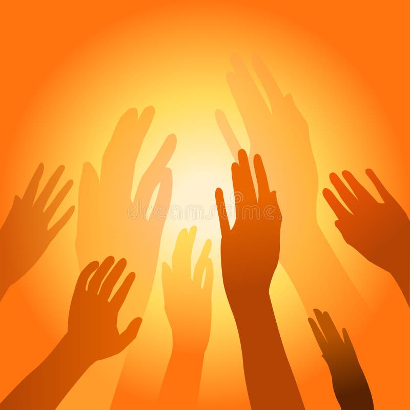 Raised Hands stock vector. Illustration of bright, clipart - 24625339