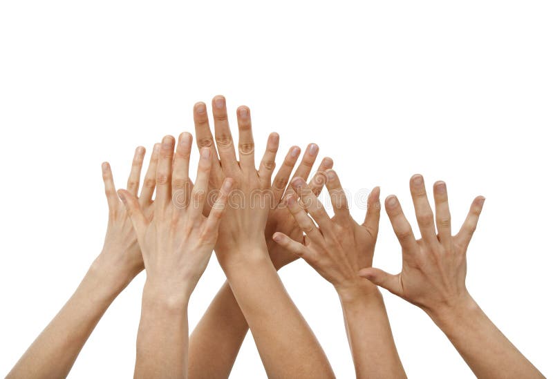 Raised hands stock photo. Image of assistance, human, group - 9437984