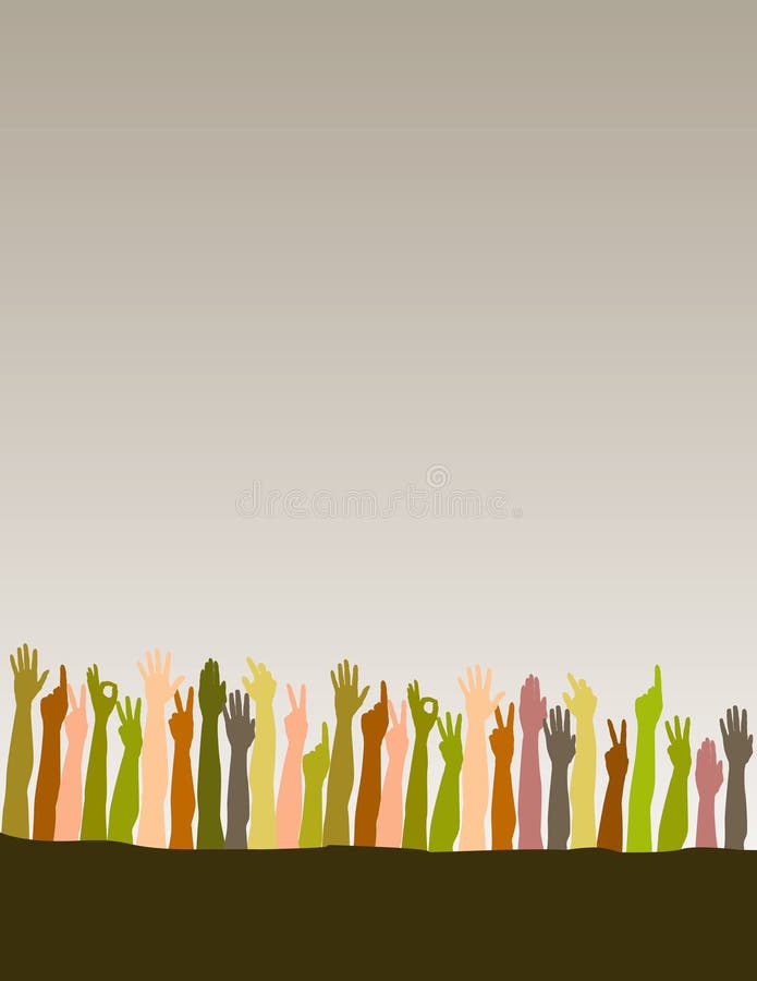 Raised hands background stock vector. Illustration of raise - 5113877