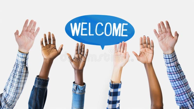 The Raised Hands Welcome.AI Generated Image Stock Image - Image of ...