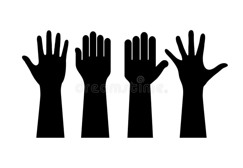 Raised hands stock vector. Illustration of contours, business - 80227358