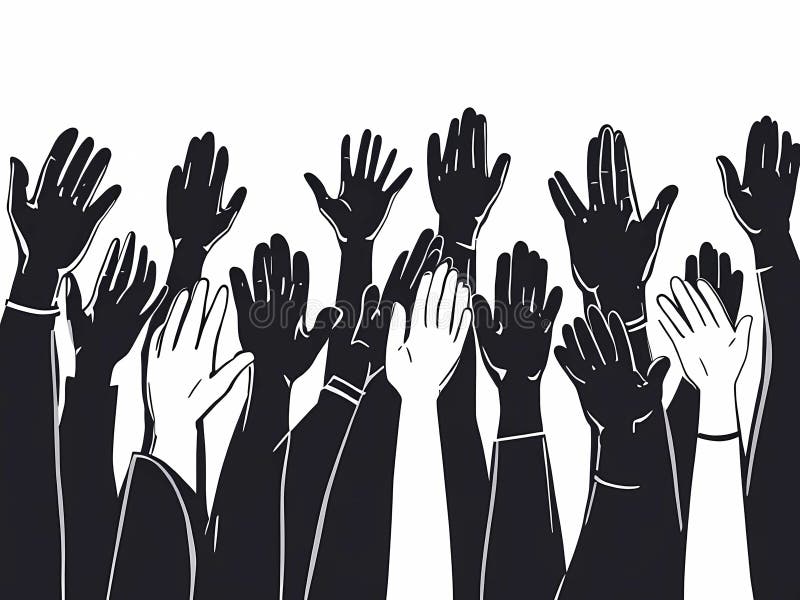Line Art Hands Raised Stock Illustrations – 1,216 Line Art Hands Raised ...