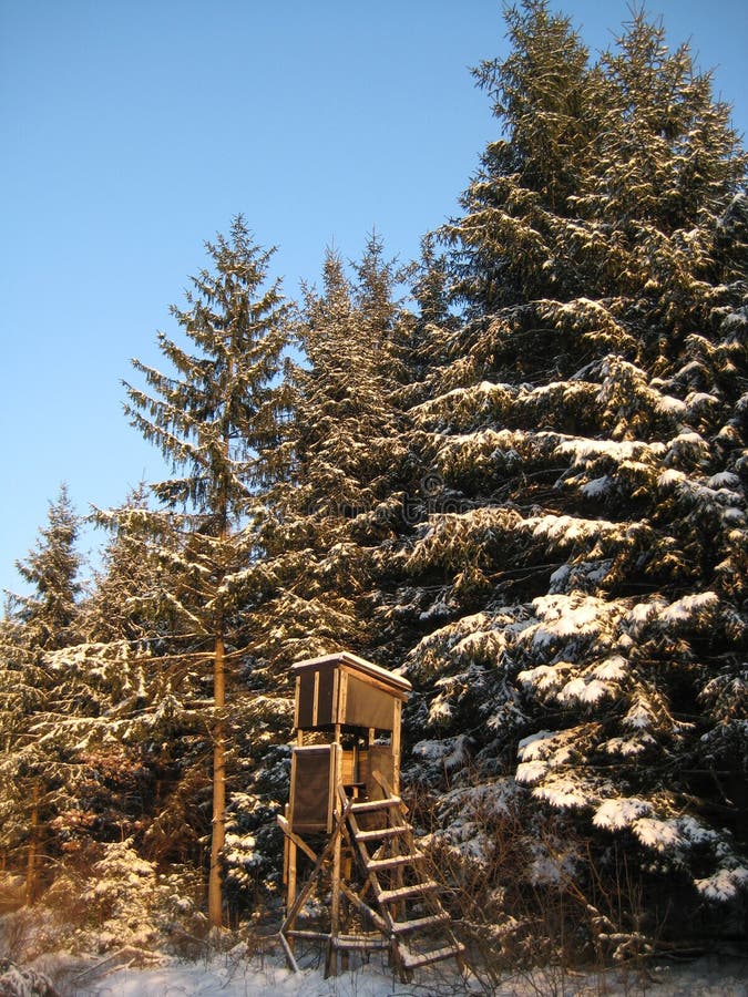 Raised Hide in Winter stock image. Image of freeze, hunting - 7759721