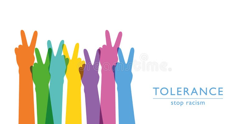 Raised Human Hands Respect and Tolerance Concept Stock Vector ...