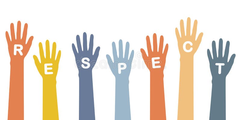 Raised Human Hands Respect and Tolerance Concept Stock Vector ...