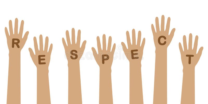 Raised Human Hands Respect and Tolerance Concept Stock Vector ...