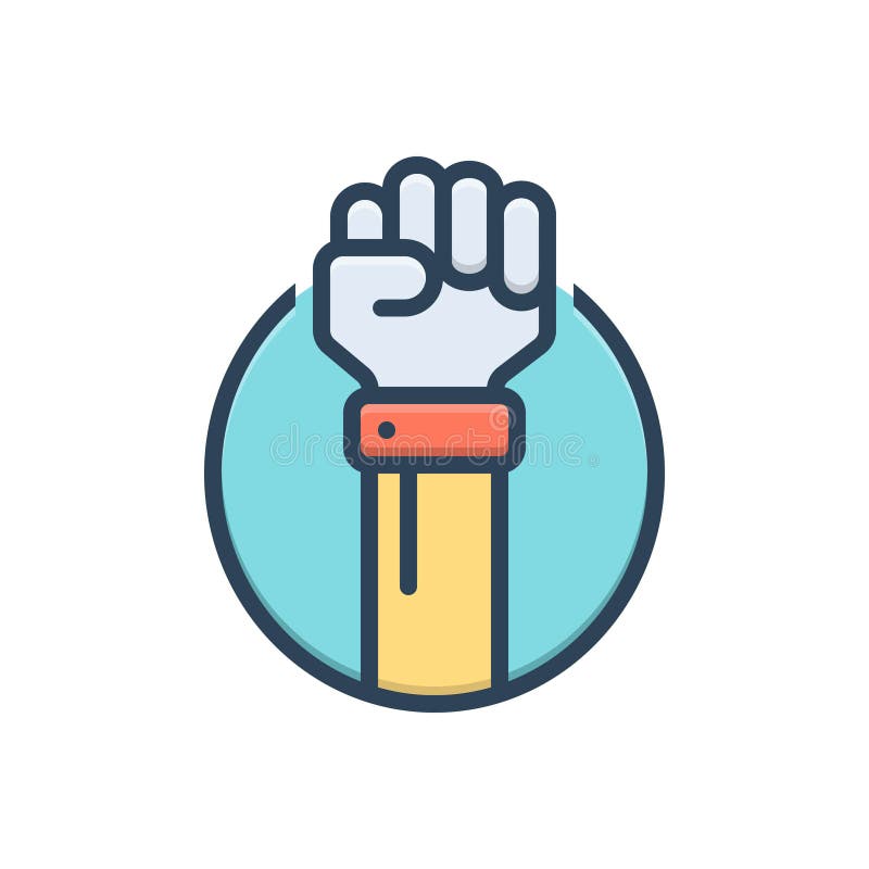 Color Illustration Icon for Raised, Justice and Fight Stock ...