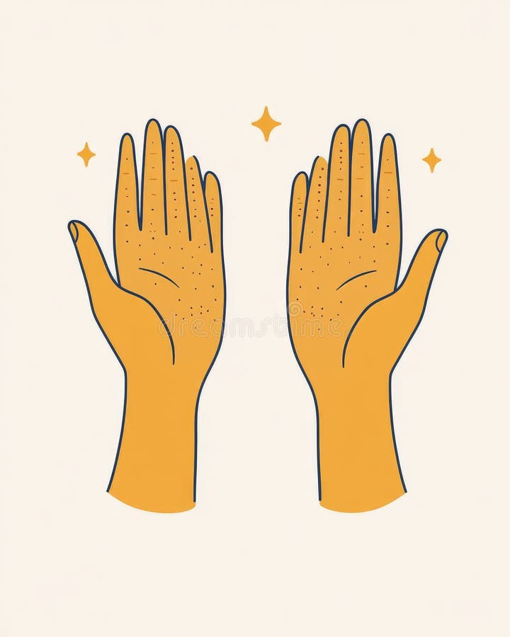 Raised Orange Hands Surrounded by Soft Sparkles Emphasizing Hope ...