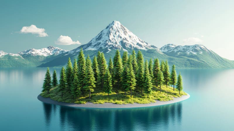 A Raised Relief 3D Rendering of Mount Fuji. Stock Illustration ...