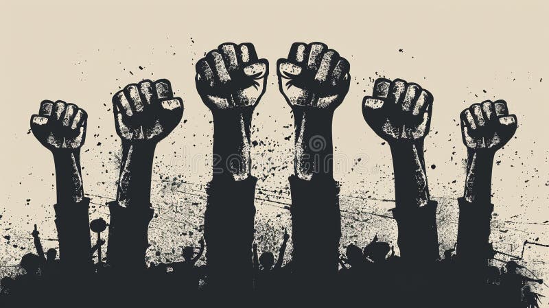 Raised Up Arms for Protest Background Image, Ai Generated Stock Image ...