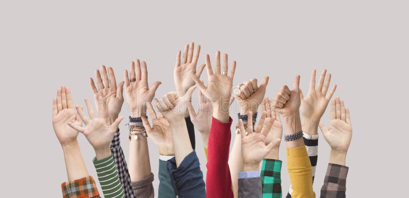 Raised Up Hands, Palms, Fingers, Stock Photo - Image of group, palm ...