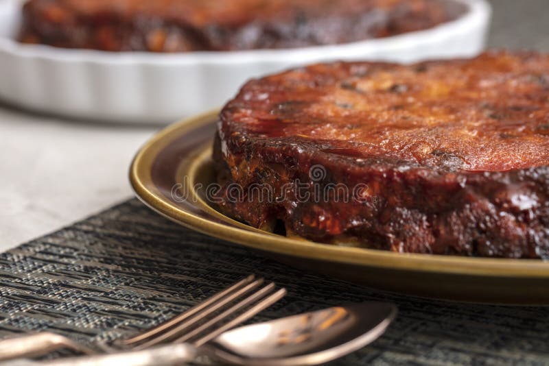 Raisin Bread Pudding Served on a Plate Stock Image - Image of breakfast ...