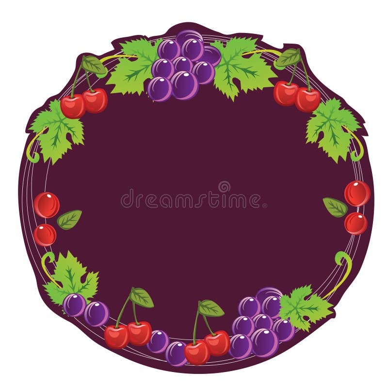 Raisin Cherry Frame illustration de vecteur. Illustration du rouge ...