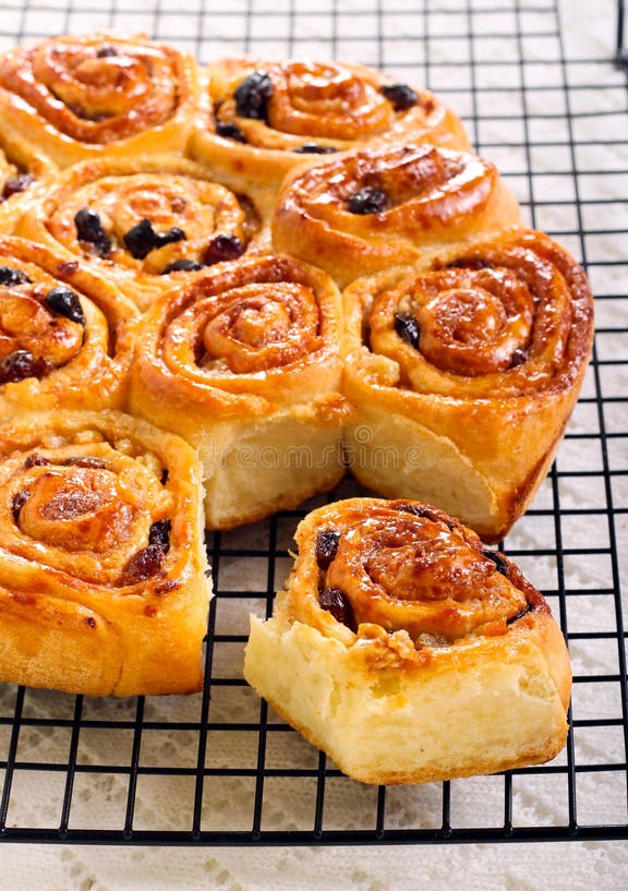 Raisin and cinnamon rolls stock image. Image of ring - 63606947