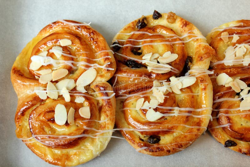 Raisin cream roll danish stock photo. Image of rolls - 32064626
