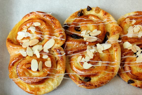 Raisin cream roll danish stock photo. Image of rolls - 32064626