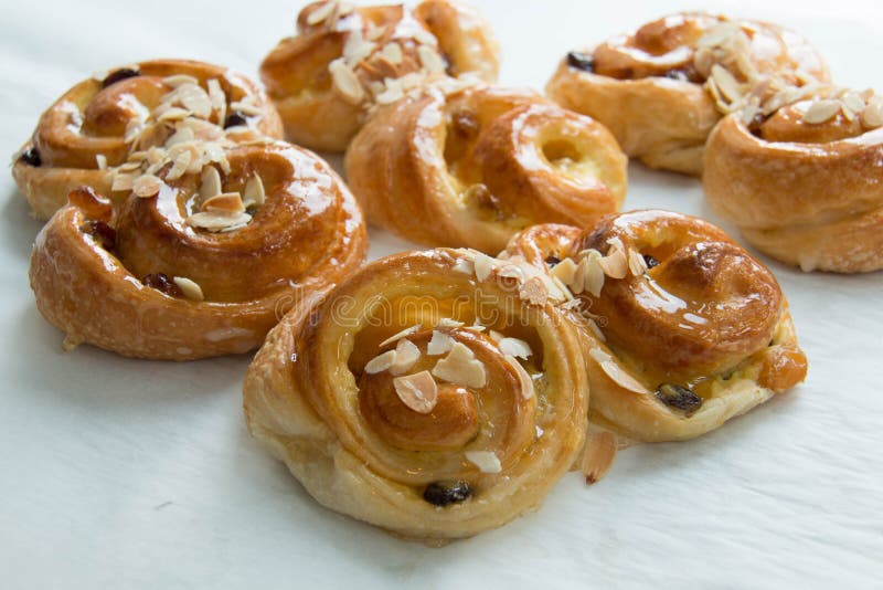Raisin cream roll danish stock image. Image of raisin - 32064573