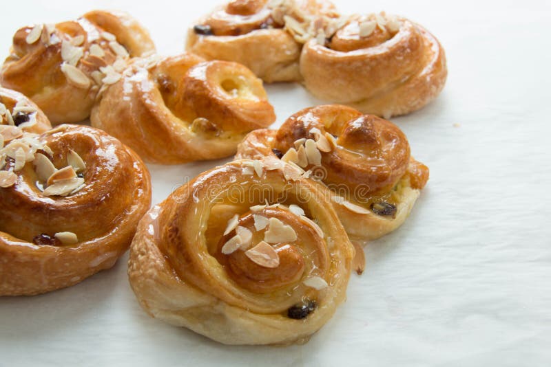 Raisin cream roll danish stock image. Image of raisin - 32064573