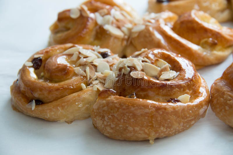 Raisin cream roll danish stock image. Image of raisin - 32064573