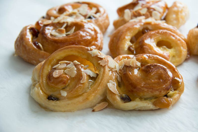 Raisin cream roll danish stock image. Image of raisin - 32064573