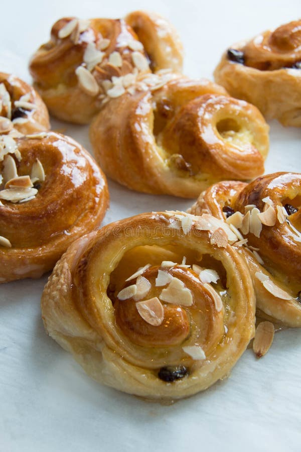 Raisin cream roll danish stock image. Image of raisin - 32064573