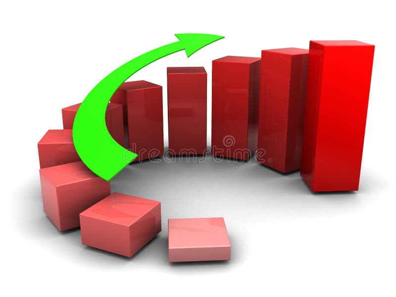 Round Red Upward Bar Charts Stock Illustrations – 6 Round Red Upward ...