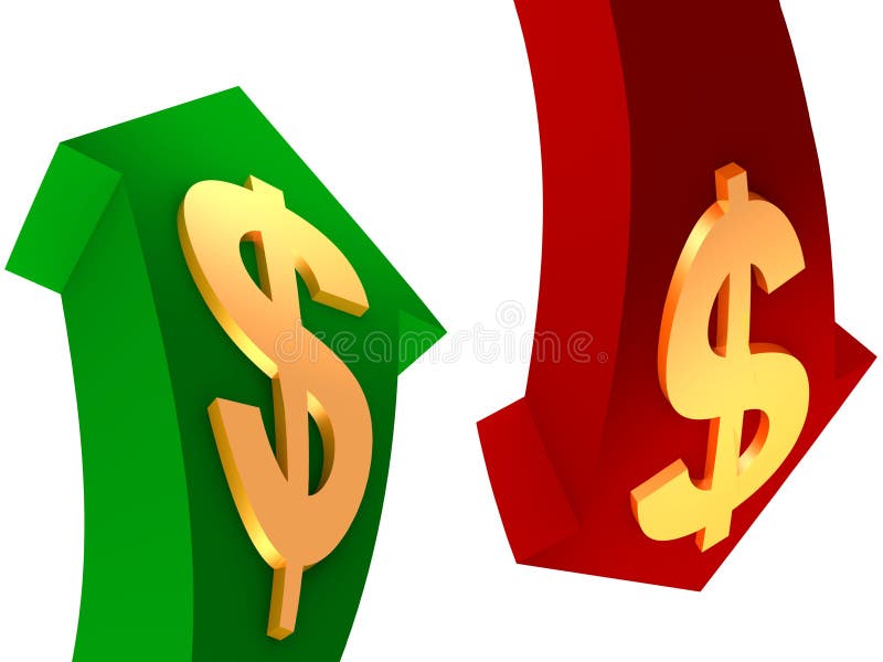 Raising And Falling Dollar Sign Currency Stock Photos - Image: 21361393