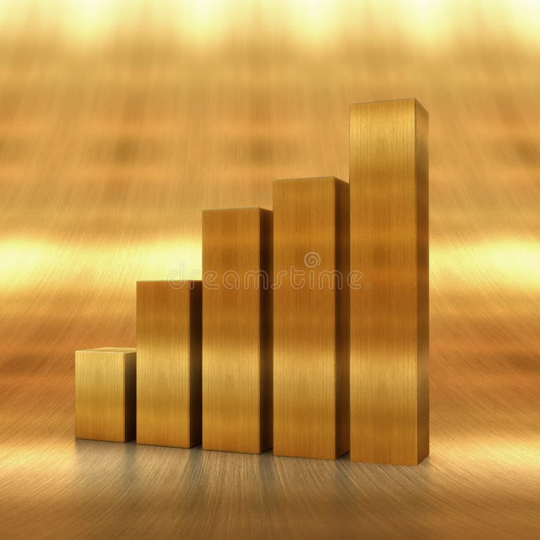 Raising gold chart stock illustration. Illustration of data - 2101817