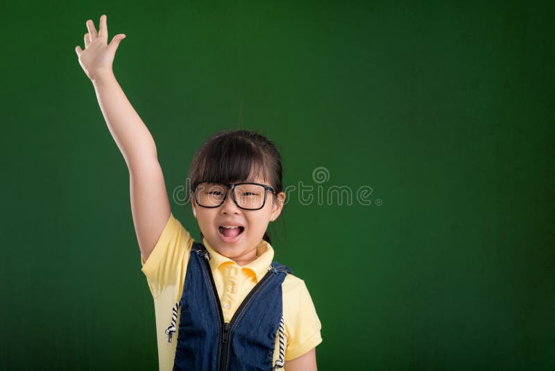Raising hand stock photo. Image of child, academic, portrait - 56632908