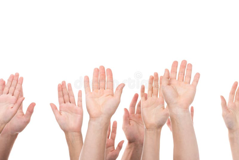 Raising hands stock photo. Image of cropped, gesture - 99509344