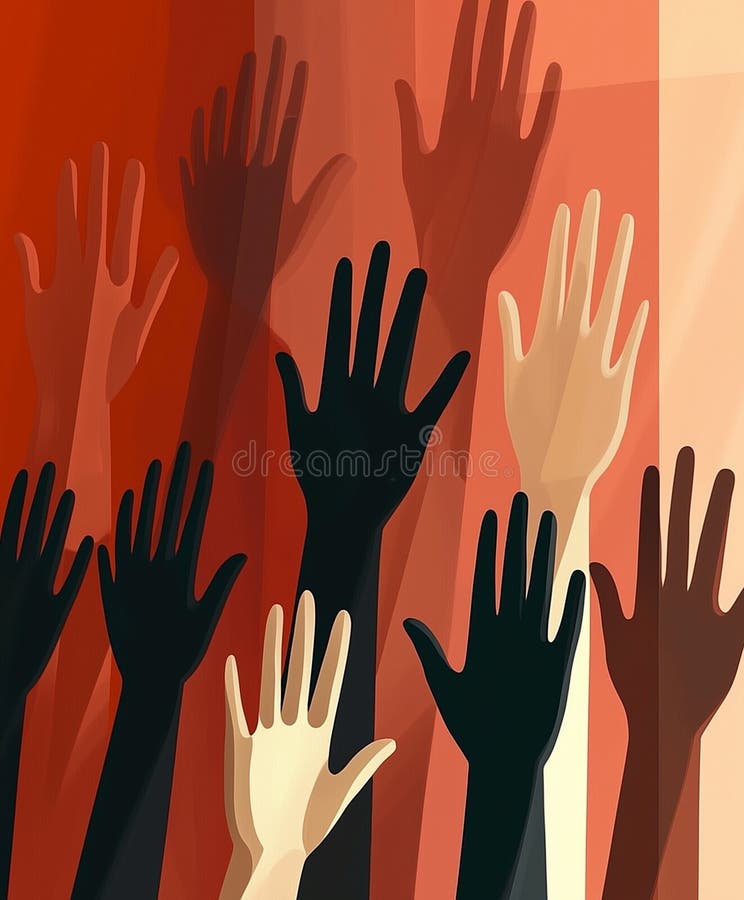 Raising Hands in Solidarity, Showcasing Unity and Diversity in Protest ...