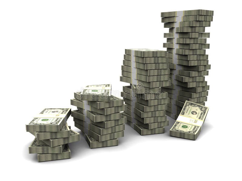 Raising money stacks stock illustration. Illustration of stack - 9572467