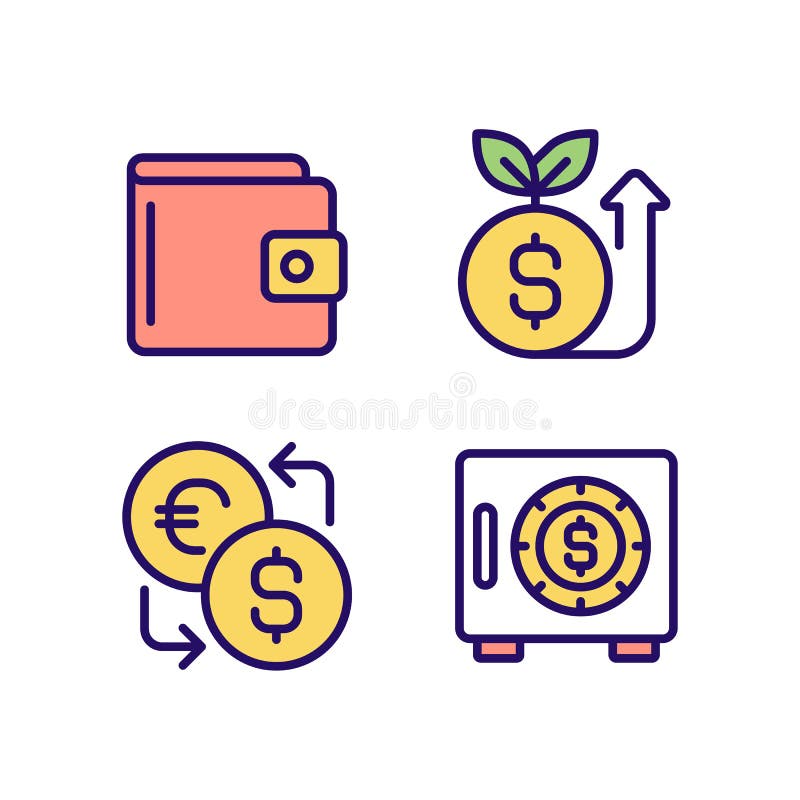 Raising and Saving Money Pixel Perfect RGB Color Icons Set Stock Vector ... Raising and Saving Money Pixel Perfect RGB Color Icons Set Stock Vector ...