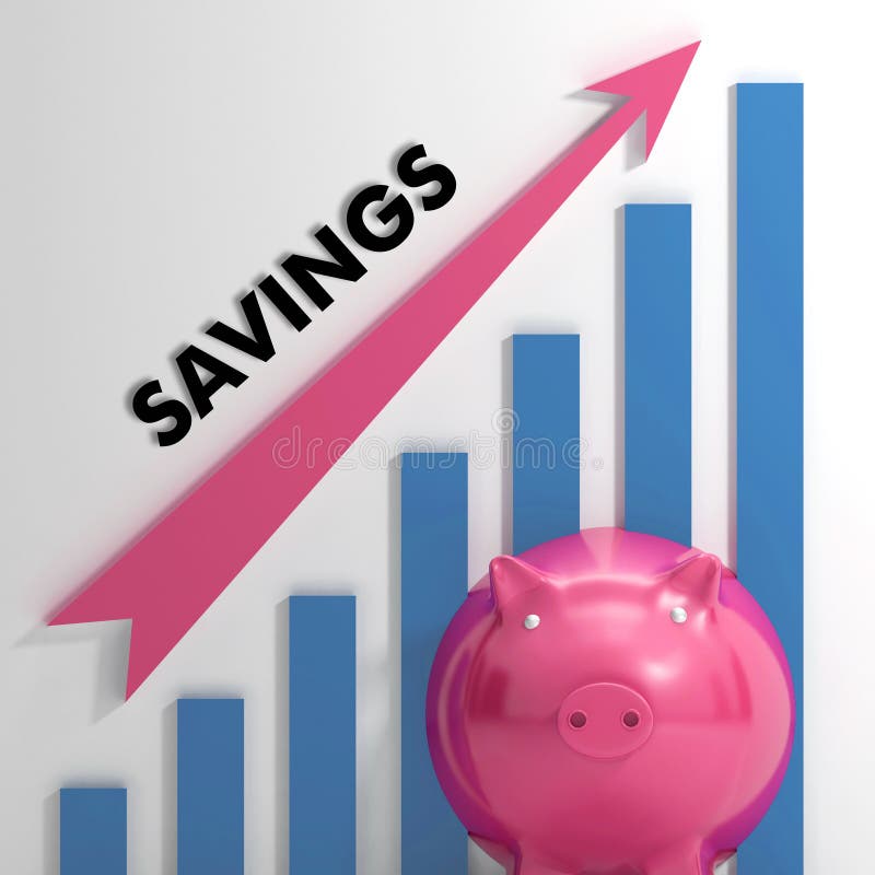 Raising Savings Chart Shows Personal Progress Stock Illustration ...