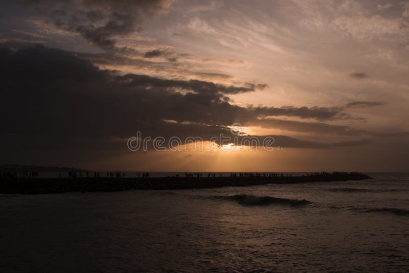 A Raising Sun and Dramatic Sky and Clouds Formation Stock Photo - Image ...