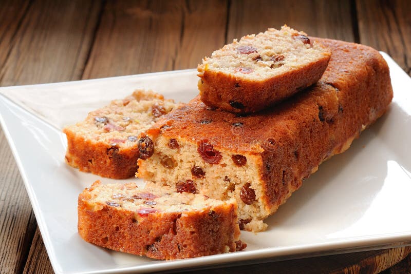 Raisins Cake on White Plate Stock Image - Image of dinner, seasonal ...
