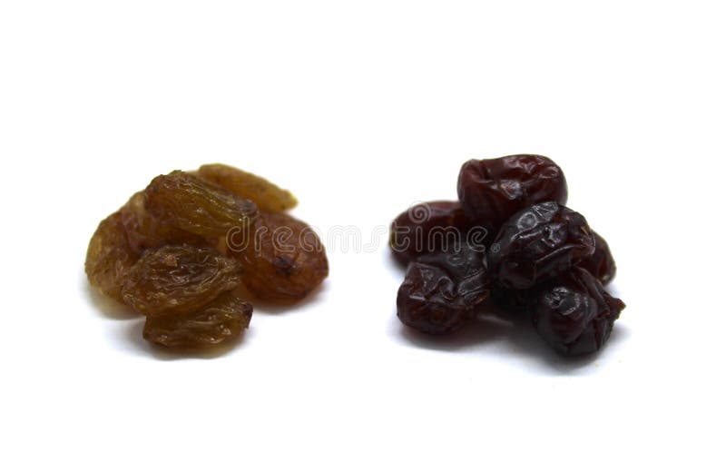 Raisins and Dried Cranberries Isolated on White Background Stock Photo ...